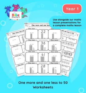 One More And One Less To 50 Worksheets | Year 1 Place Value Practice