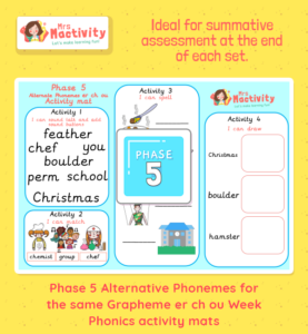 Phonics Activity Mat | Phase 5 Alternative Phonemes For The Same ...