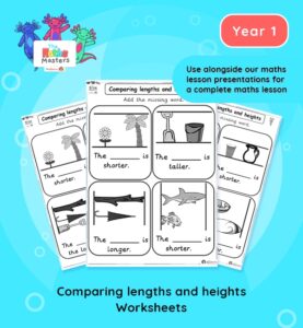 Year 1 Comparing Lengths And Heights Worksheets | Measurement Practice