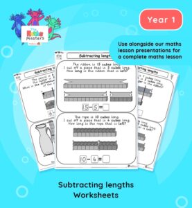 Year 1 Subtracting Lengths Worksheets | Visual Subtraction And Measurement