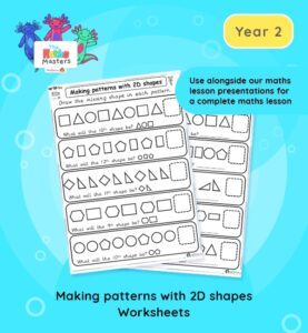 Year 2 | Making Patterns With 2D Shapes Worksheet | Year 2 Shape Resources