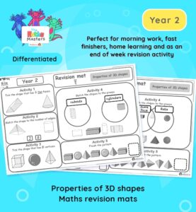 Year 2 Properties Of 3D Shapes Revision Mat And Activities