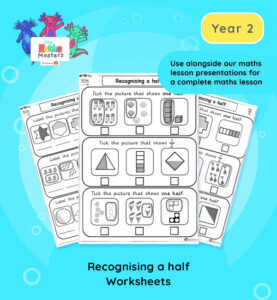 Year 2 | Recognising A Half Worksheets | Year 2 Fractions Maths Mastery