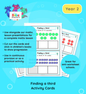 Year 2 | Finding A Third Activity Cards | Year 2 Fractions Maths Mastery