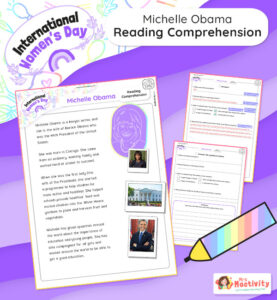 Michelle Obama Quick Reading Comprehension | International Women's Day ...