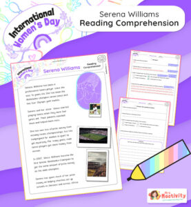 Serena Williams Quick Reading Comprehension | International Women's Day ...