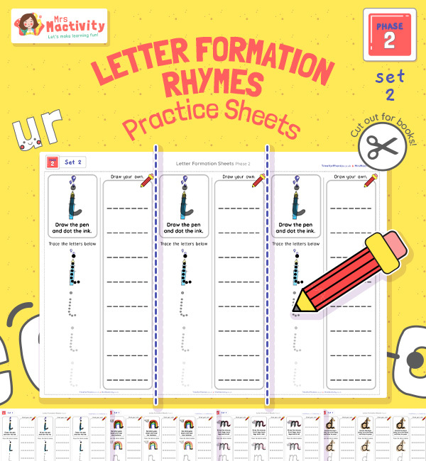 Phase 2 Set 2 Letter Formation Practice Sheets | Letter Formation Resources