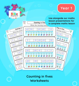 Year 1 Counting In Fives Worksheets | Number Sequencing And Missing Numbers