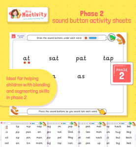 Phase 2 Sound Buttons Activity Sheets | Phase 2 Sound Button Worksheets
