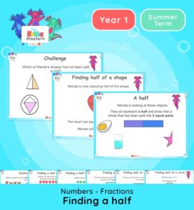 Year 1 | Finding A Half Lesson Presentation | Year 1 Fractions Resources