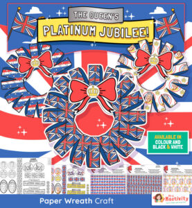 The Queen's Platinum Jubilee 2022 Paper Wreath Craft | Platinum Jubilee ...