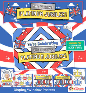 The Queen's Platinum Jubilee 2022 Colouring Window Posters | Platinum ...