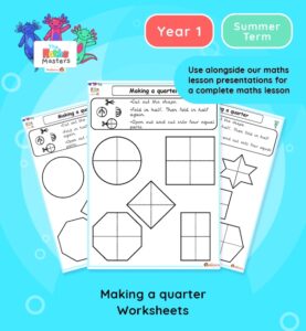 Year 1 Making A Quarter Worksheets | Hands-on Fraction Activities
