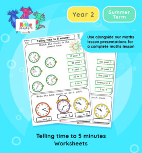 Year 2 | Telling Time To Five Minutes Worksheets | Year 2 Time Resources