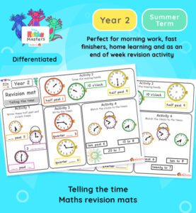 Year 2 Telling The Time Revision Mat – Time Worksheets And Activities