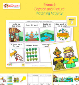 Phase 3 Caption And Picture Matching Activity | Phase 3 Phonics Resources