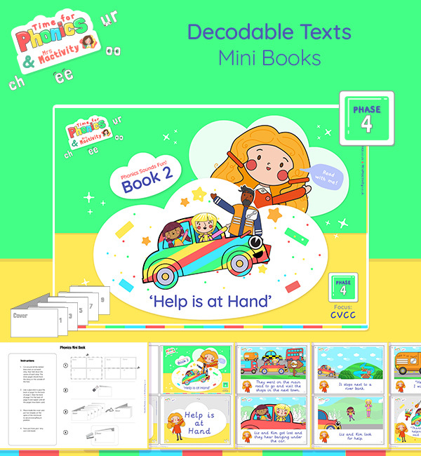 Phase 4– CVCC Words Decodable Mini-Book – Help Is At Hand | Phase 4 ...