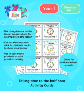 Year 1 Telling Time To The Half Hour Activity Cards | Half Hour Time ...