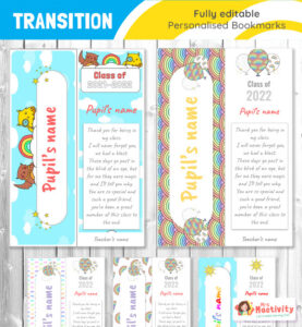 Editable End Of Year Bookmark Poem Gift – Rainbow Design