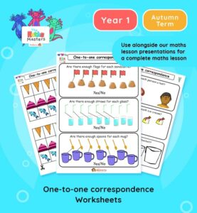 Year 1 One-to-one Correspondence Worksheets | Matching And Counting ...