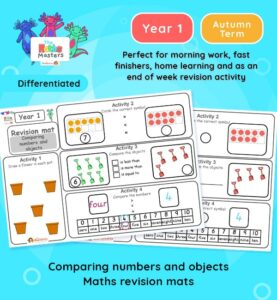 Year 1 Comparing Numbers And Objects Revision Mat – Place Value Within 10
