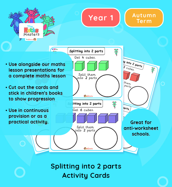 Year 1 Splitting Into Parts Activity Cards | Time-saving White Rose PDF