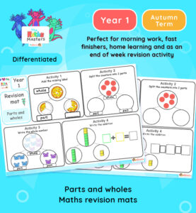 Year 1 Parts And Whole Revision Mat | Part-whole Model Worksheets