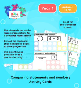 Year 1 Comparing Statements And Numbers Activity Cards