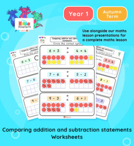 Year 1 Comparing Addition And Subtraction Statements Worksheets
