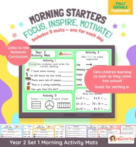 Year 2 Morning Activity Mats Set 1 | Year 2 Morning Starter Resources