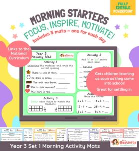 Year 3 Morning Activity Mats Set 1 | Year 3 Morning Starter Resources