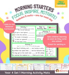 Year 4 Morning Activity Mats Set 1 | Year 4 Morning Starter Resources