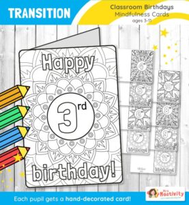 Printable Birthday Cards For Pupils | Mindfulness Classroom Set