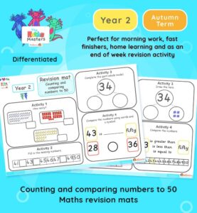 Year 2 | Counting And Comparing Numbers To 50 Revision Mats | Maths ...