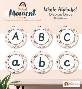 Muted Moment Alphabet Display Discs | Rainbow Themed | Muted Display ...