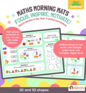 Year 1 Maths Morning Activity Mats | 2D And 3D Shapes | Year 1 Maths ...