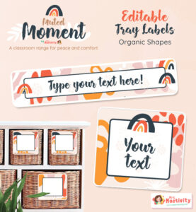 Muted Moment Editable Classroom Tray Labels | Muted Classroom Editable ...