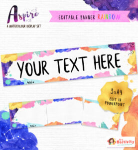 Aspire: Watercolour Classroom Editable Banners | Rainbow Theme ...