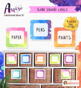 Aspire: Watercolour Square Display Labels | Pastel Theme | Watercolour ...