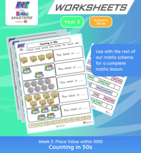 Year 3 Counting In 50s Worksheet – Place Value Within 1,000