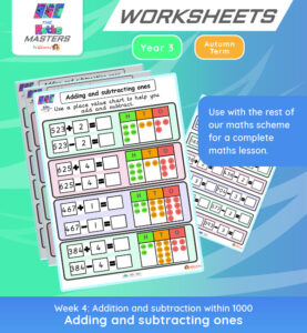 Year 3 Adding And Subtracting Ones Worksheets – Within 1,000
