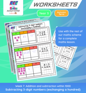 Year 3 | Subtracting 3 Digit Numbers (exchanging 100) Worksheets | Year ...