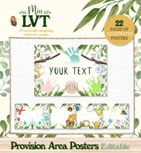 Naturally Inspiring Editable Provision Area Posters | EYFS Natural ...