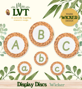 Naturally Inspiring Display Alphabet Discs - Wicker Print | EYFS Wicker ...
