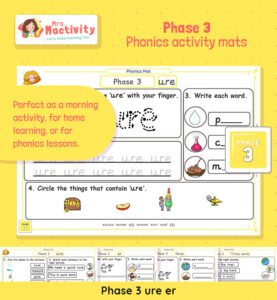 Phase 3 Ure And Er Phonics Activity Mats | Phase 3 Phonics Worksheets