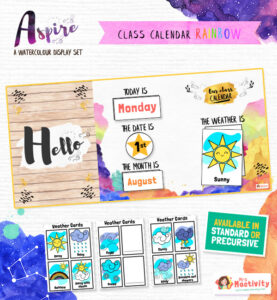 Aspire: Class Calendar Display Pack | Watercolour Classroom Display ...