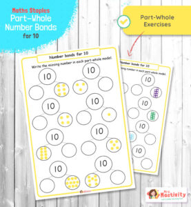 Part-Whole Number Bonds To 10 Worksheets | Year 1 Number Bonds Worksheets