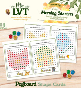 Peg Board Shape Cards | EYFS Morning Jobs Activities