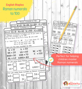KS2 Roman Numerals To 100 Worksheets | KS2 Roman Numerals Worksheets