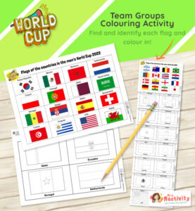 Men's World Cup 2022 Team Groups Flag Colouring Activity | Men's World ...